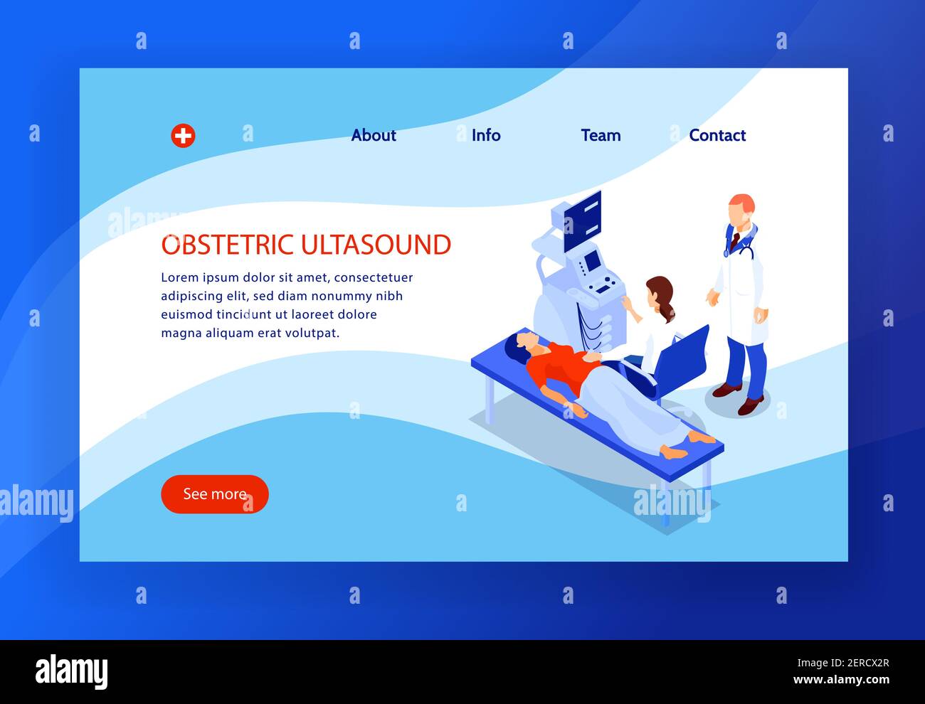 Gynecology and pregnancy page design with obstetric ultrasound symbols ...