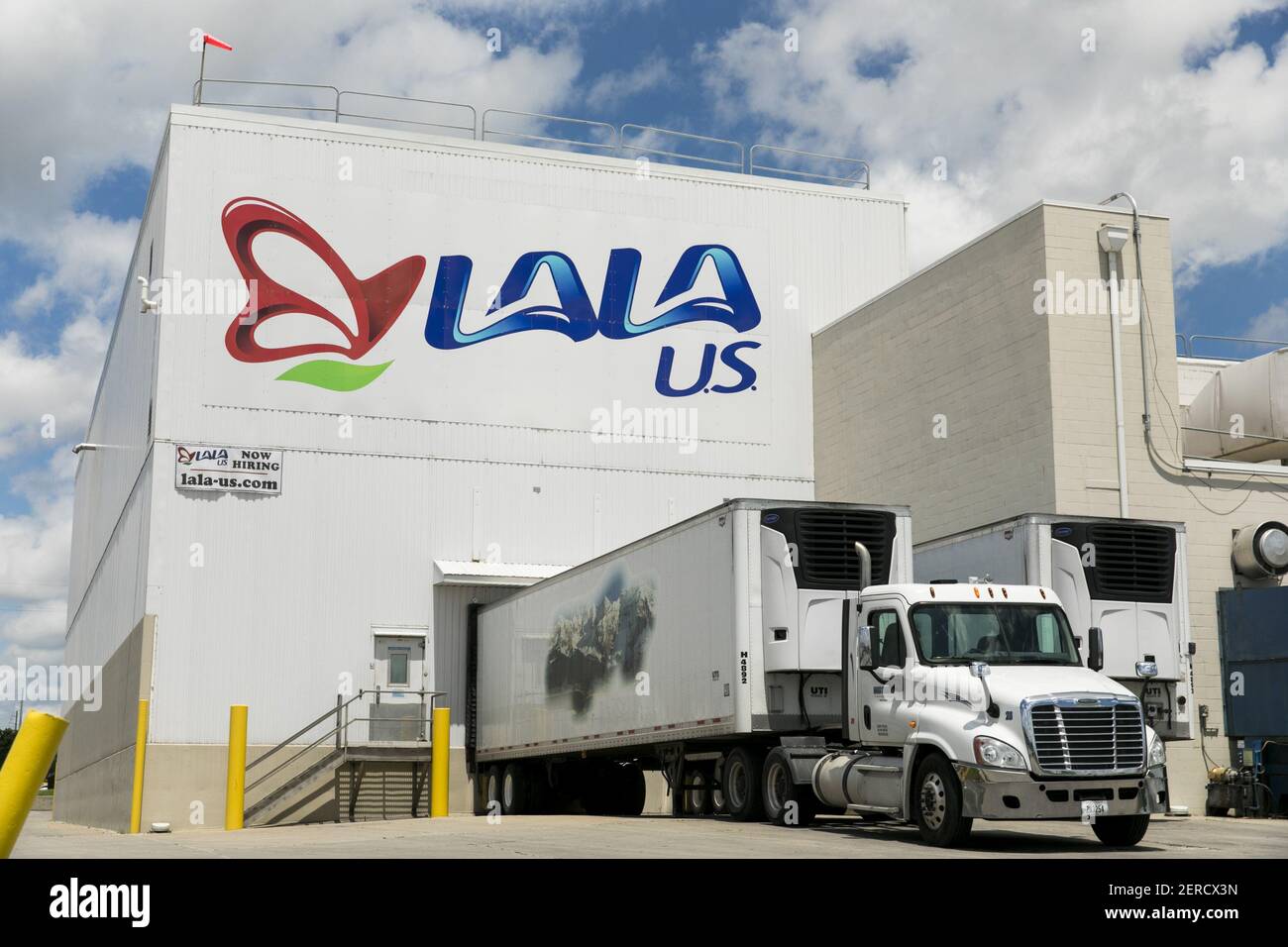 A logo sign outside of a facility occupied by LaLa US, a subsidiary of ...