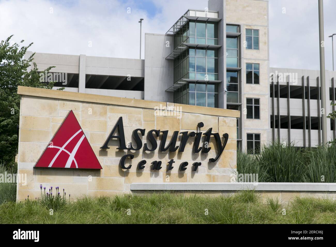 A logo sign outside of the headquarters of the Assurity Life Insurance ...