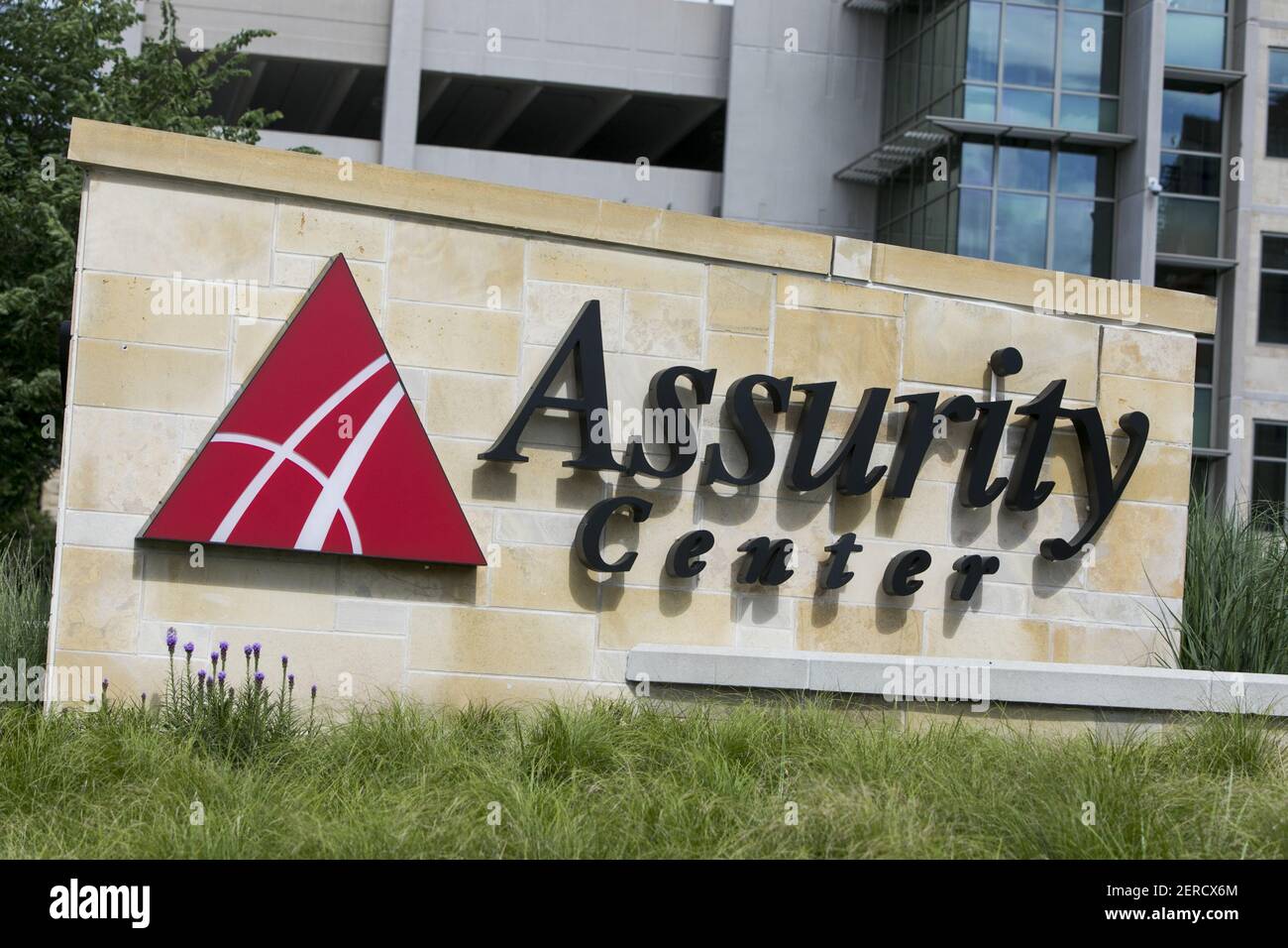 A logo sign outside of the headquarters of the Assurity Life Insurance ...
