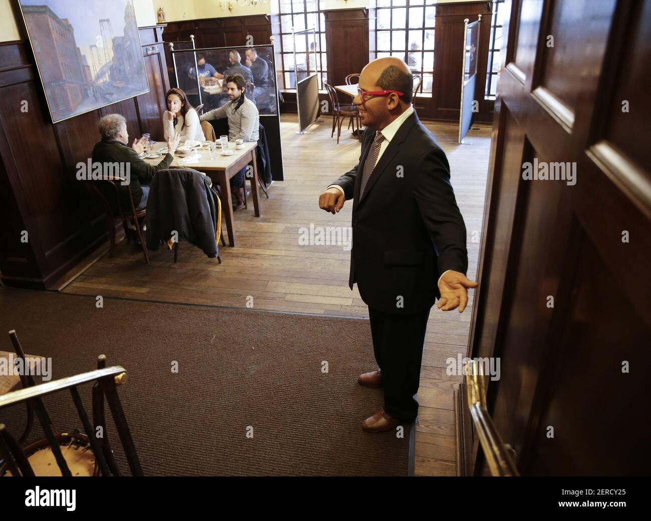 Brooklyn, United States. 28th Feb, 2021. A wax figure of Al Roker ...