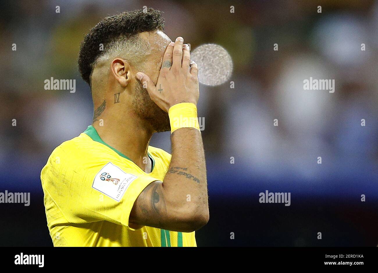 KAZAN, RT - 06.07.2018: BRAZIL VS. BELGIUM - Neymar do Brasil regrets ...
