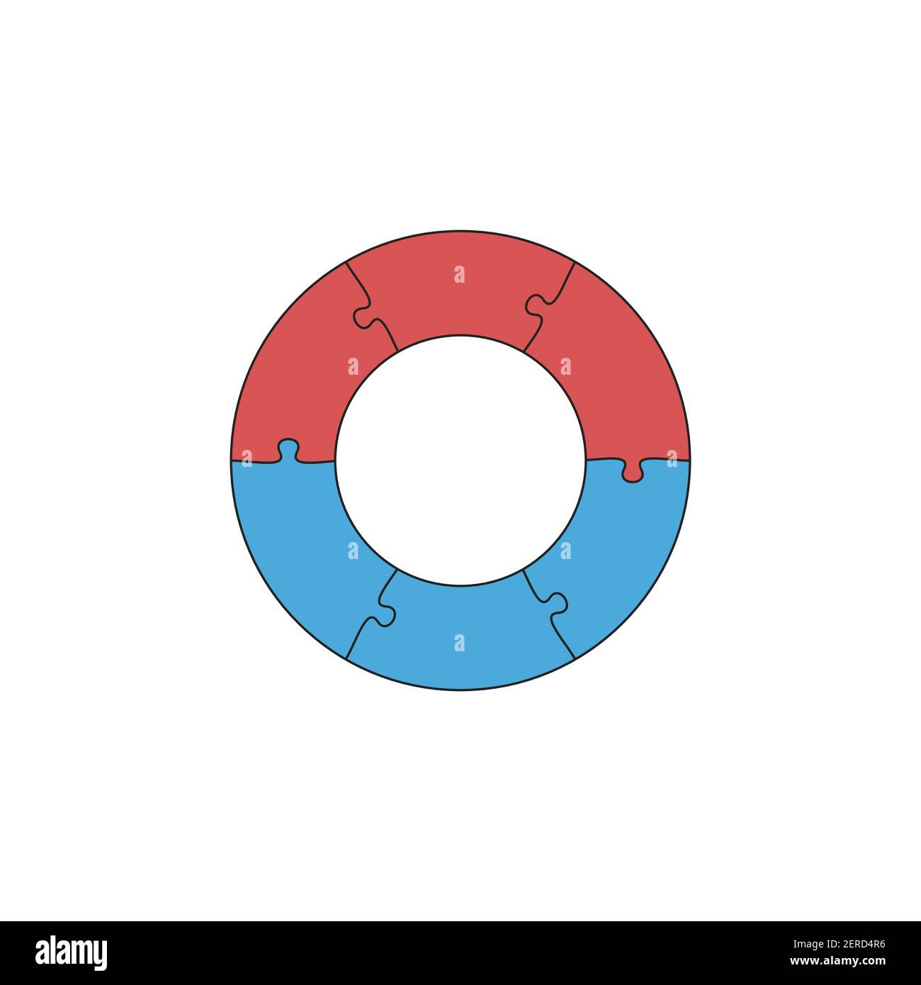 Jigsaw puzzle wheel. puzzle circle for presentations or infographics ...