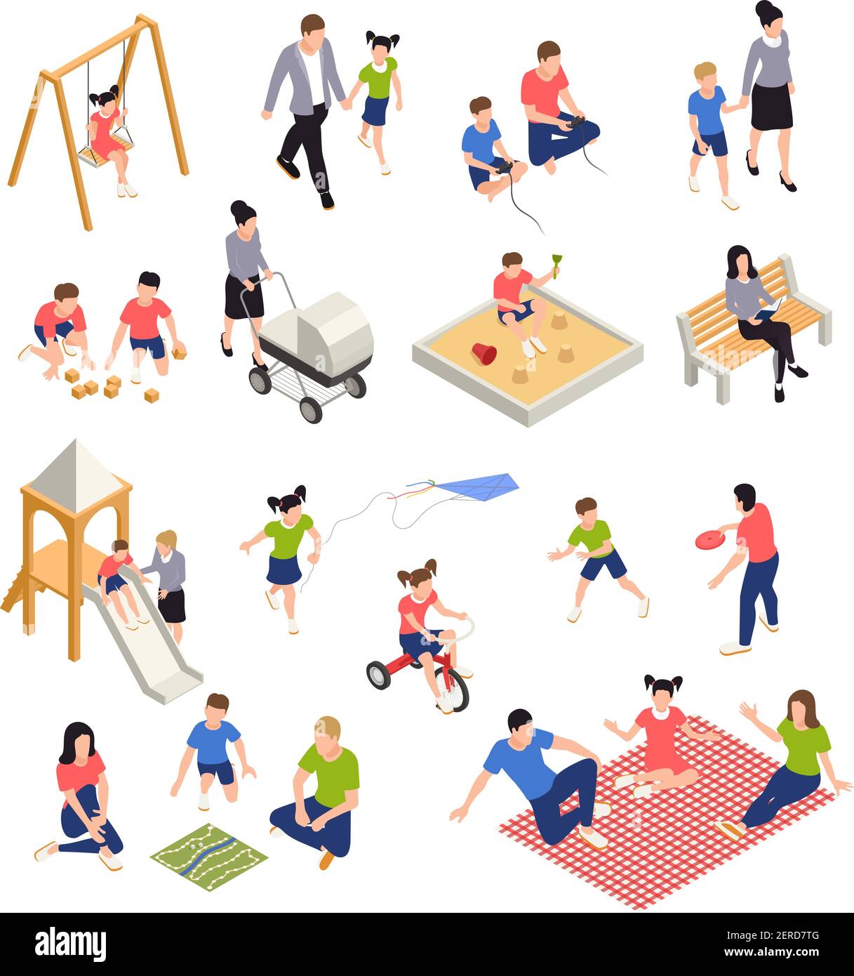 Child girl playing outdoors kite Cut Out Stock Images & Pictures - Alamy