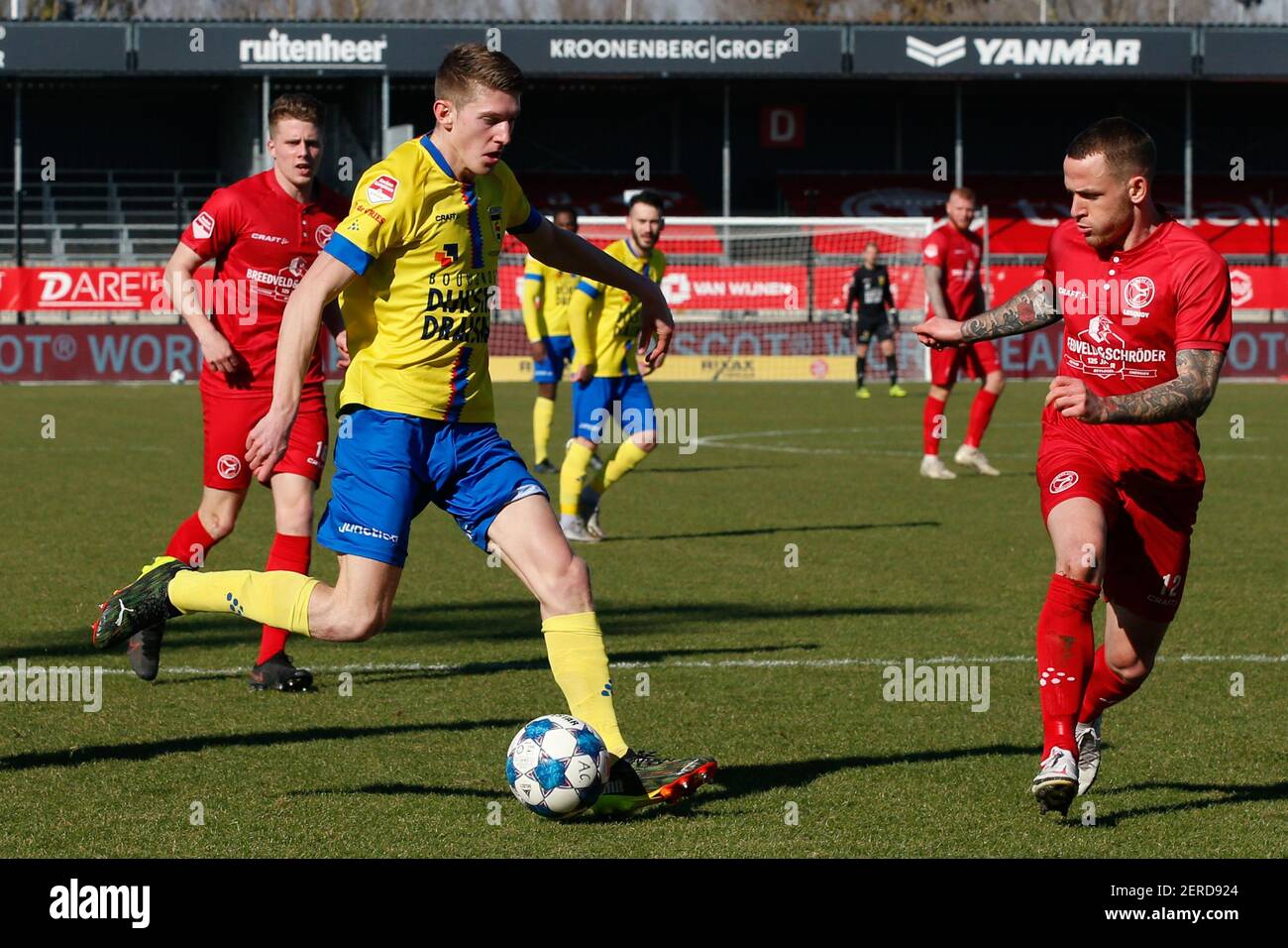 ALMERE, NETHERLANDS - FEBRUARY 28: Mees Hoedemakers of SC Cambuur and ...