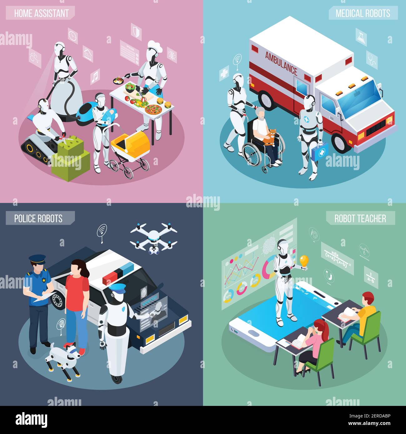 Police robots Stock Vector Images - Alamy