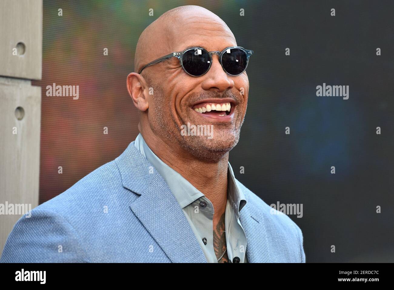 Actor Dwayne Johnson attends the "Skyscraper" Premiere at the AMC Loews ...