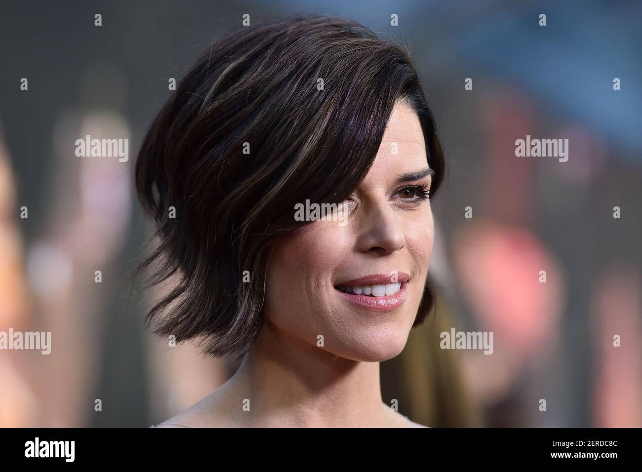 Actress Neve Campbell attends the "Skyscraper" Premiere at the AMC ...