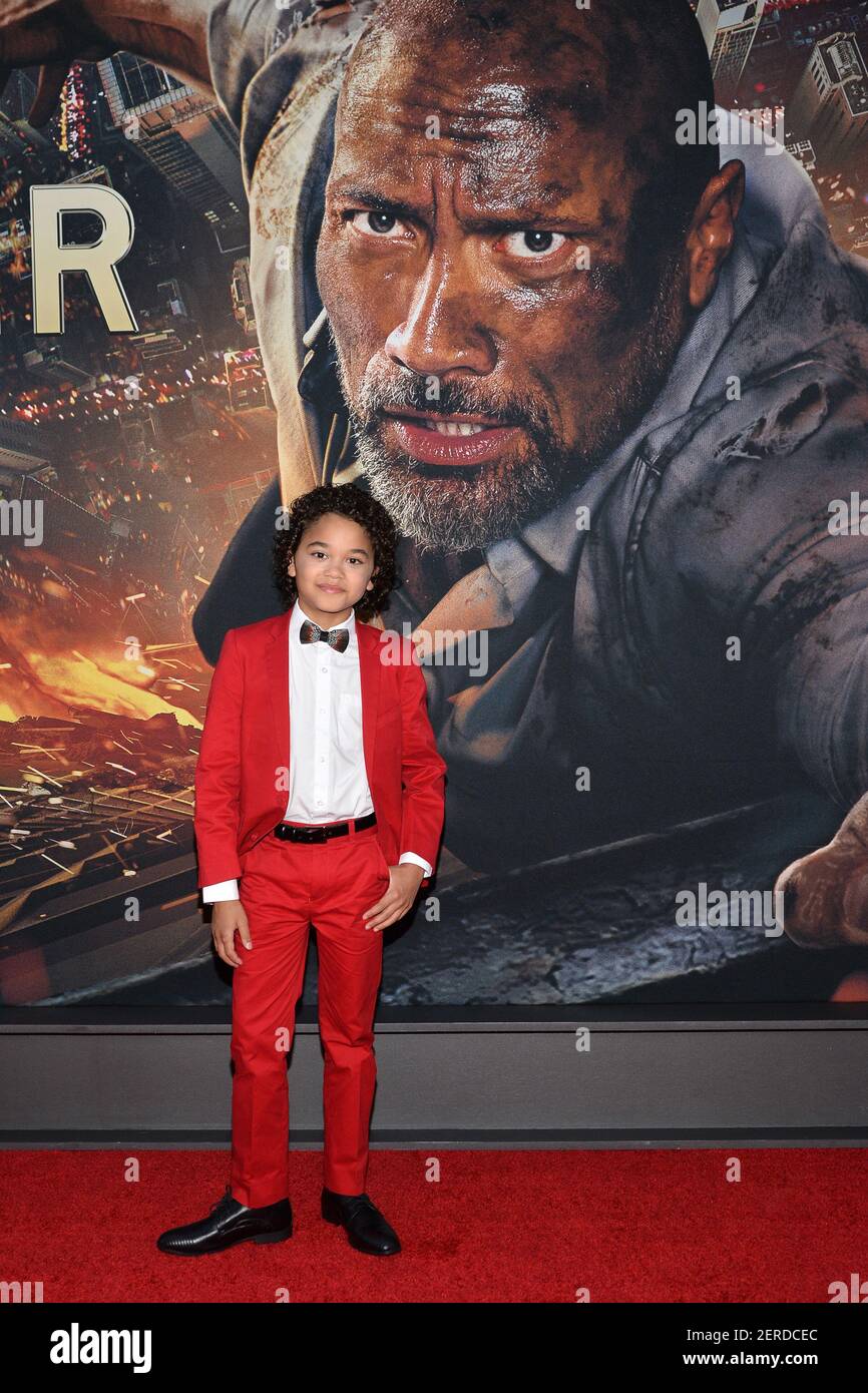 Actor Noah Cottrell attends the "Skyscraper" Premiere at the AMC Loews ...