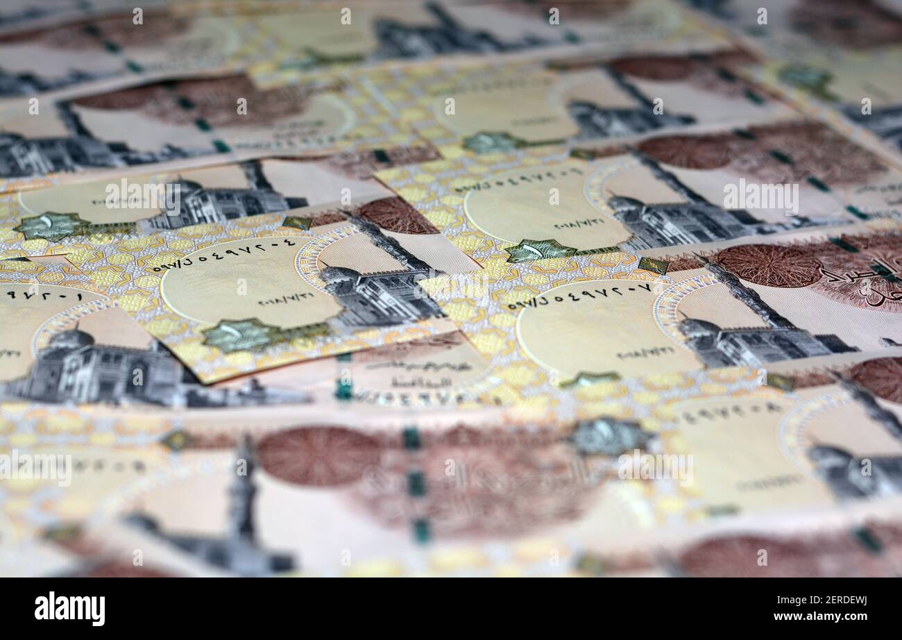 Egyptian banknotes collection background , Egypt Currency of one pound ...