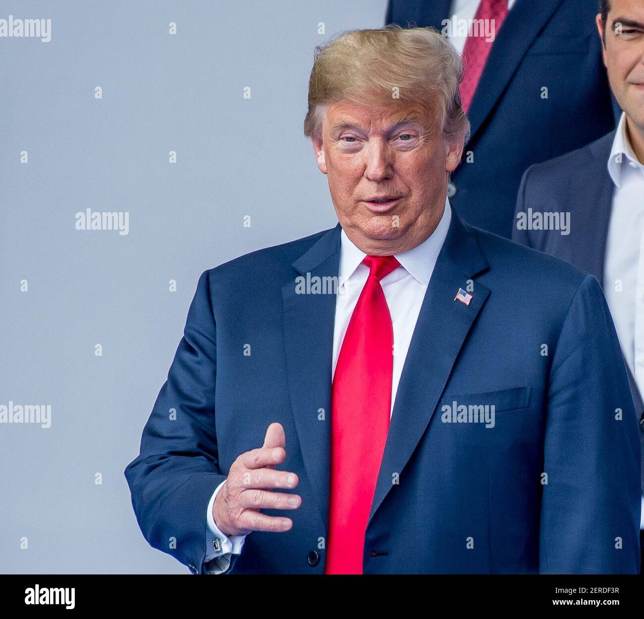 US President Donald Trump during NATO Summit 2018 in Brussels, Belgium ...