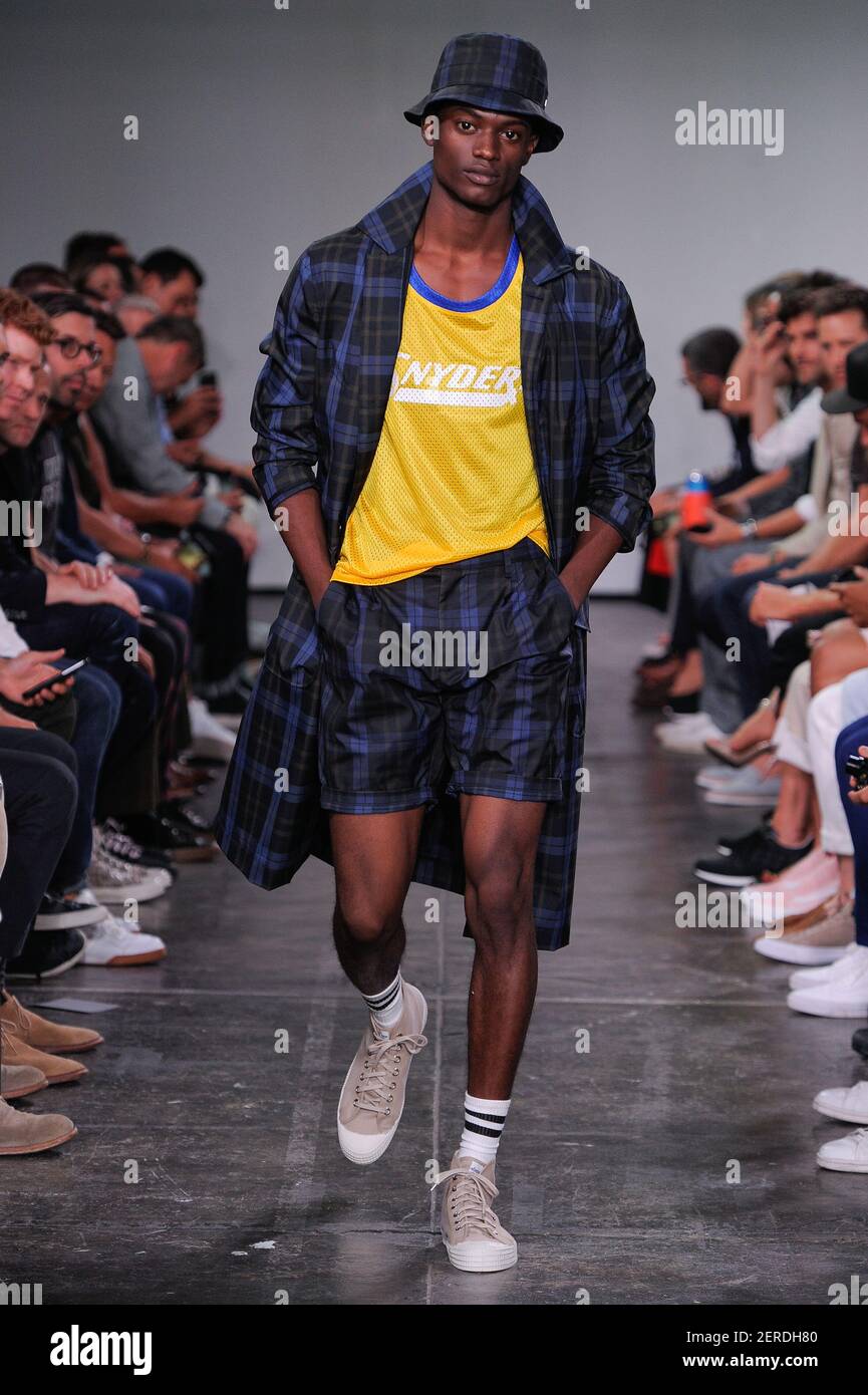 Model walks on the runway during the Todd Snyder Fashion Show during ...