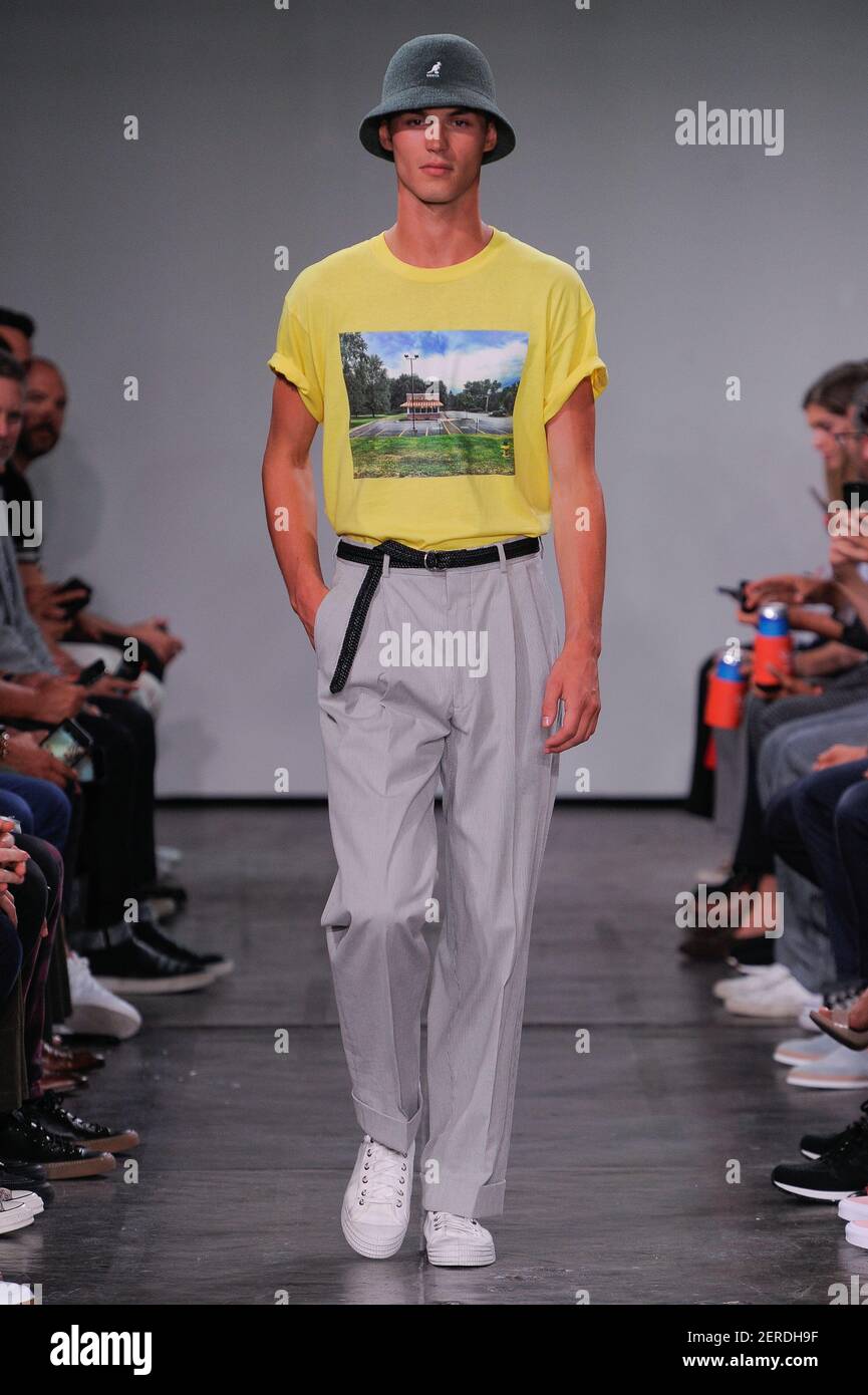 Model walks on the runway during the Todd Snyder Fashion Show during ...