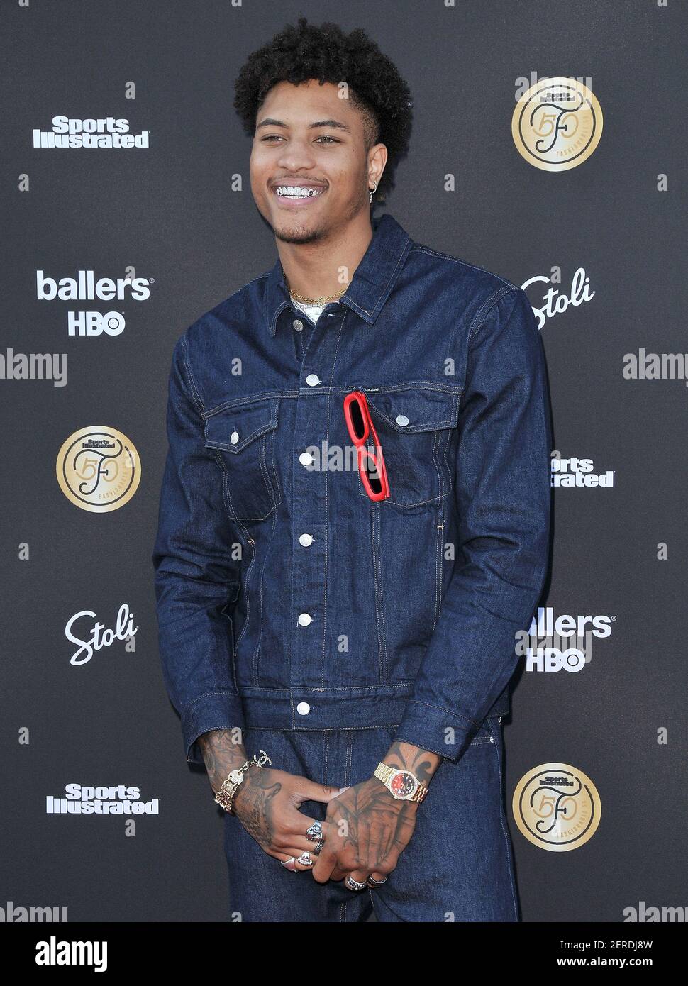 Kelly Oubre Jr. arrives at the Sports Illustrated Fashionable 50 held ...