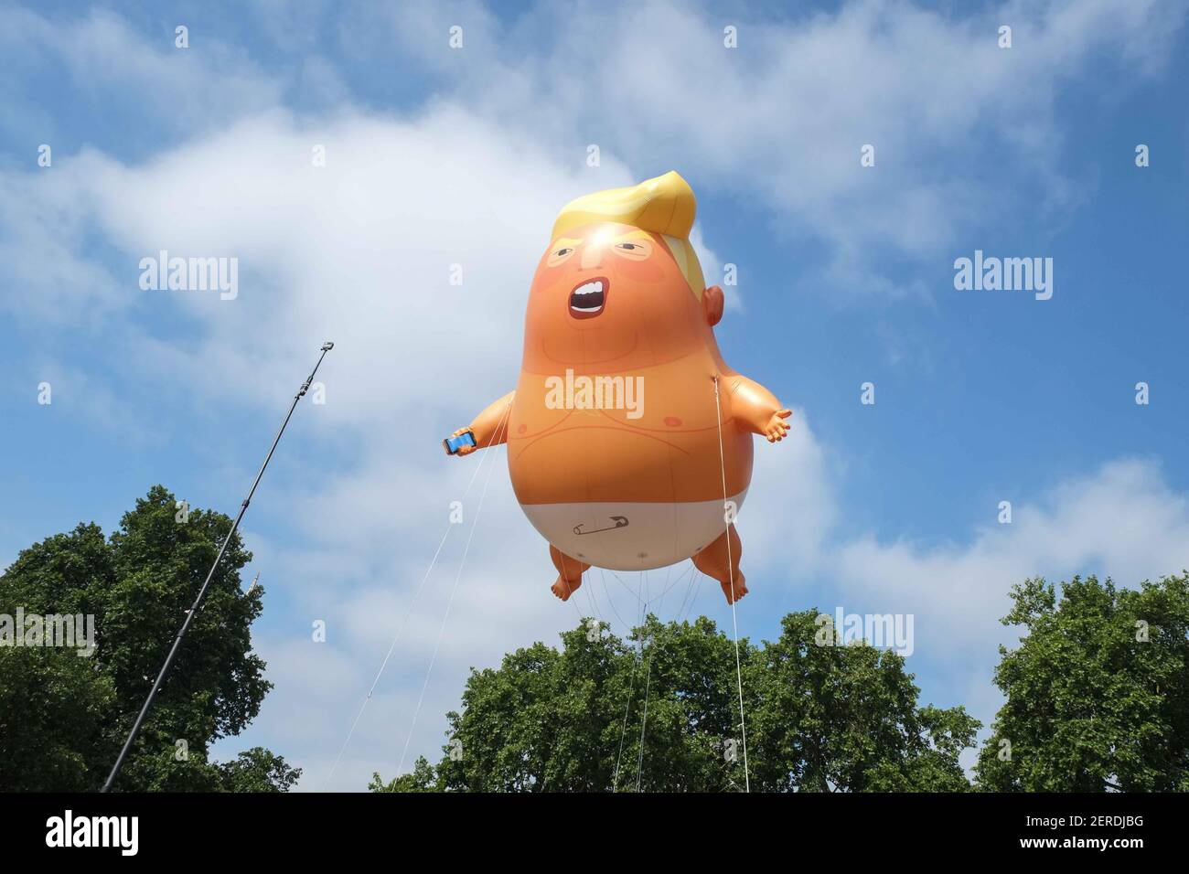A six metre high helium filled inflatable of President Trump depicted ...