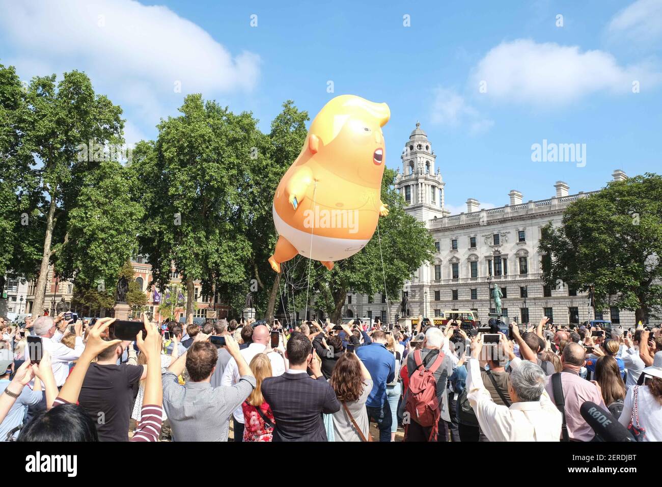 A six metre high helium filled inflatable of President Trump depicted ...