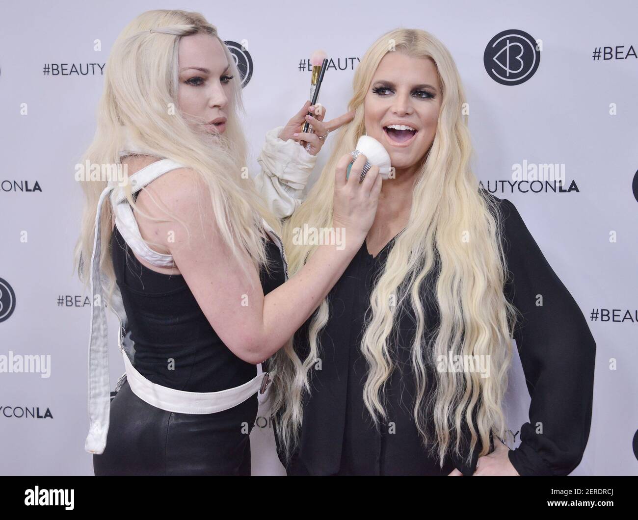 (L-R) Joyce Bonelli and Jessica Simpson arrives at the Beautycon ...