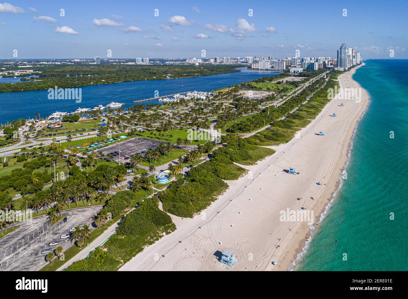 Miami Florida,Haulover Park Beach,Atlantic Ocean water,Biscayne Bay ...