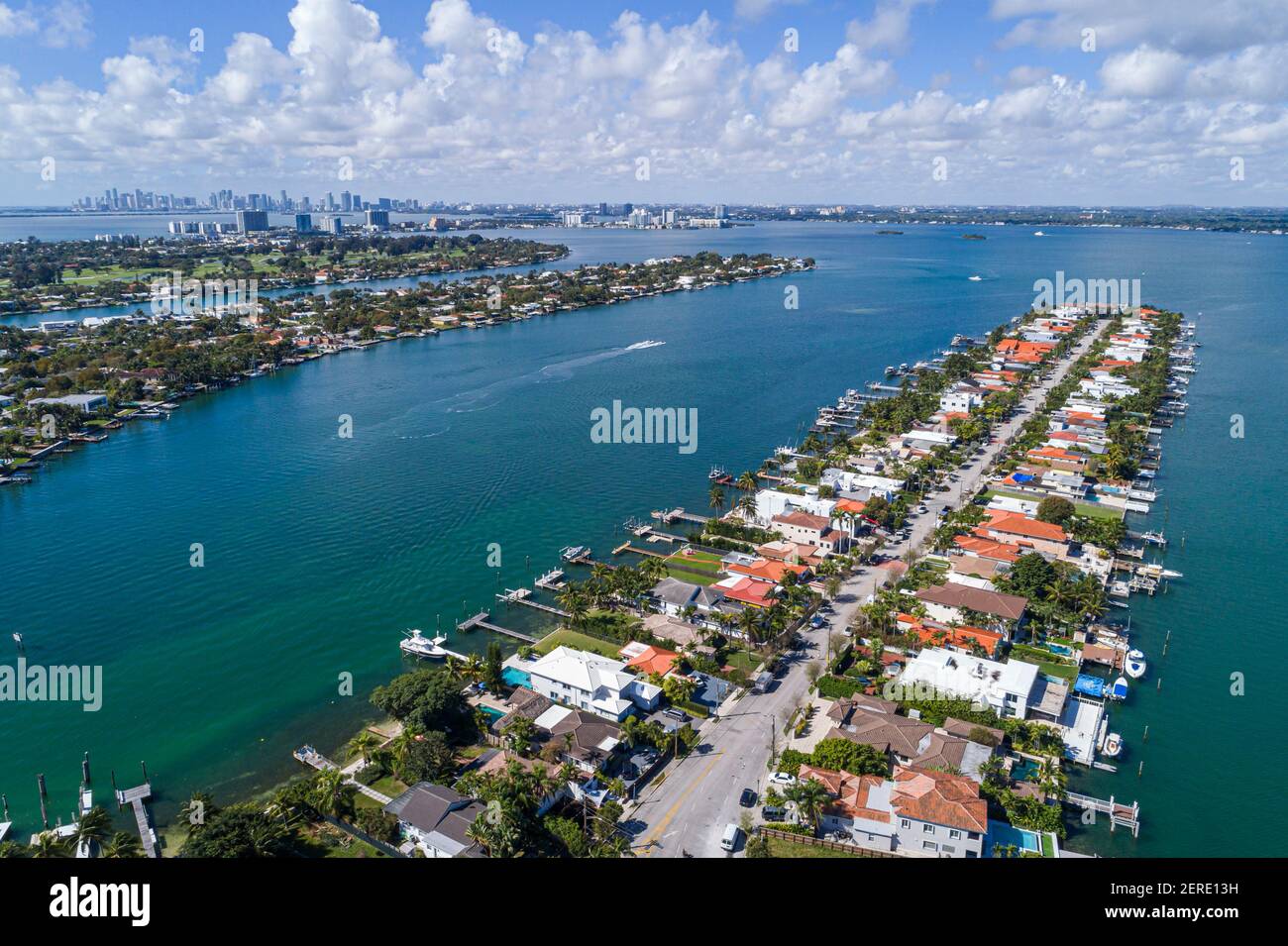 Miami Beach Florida,Biscayne Bay water,Biscayne Point houses homes ...