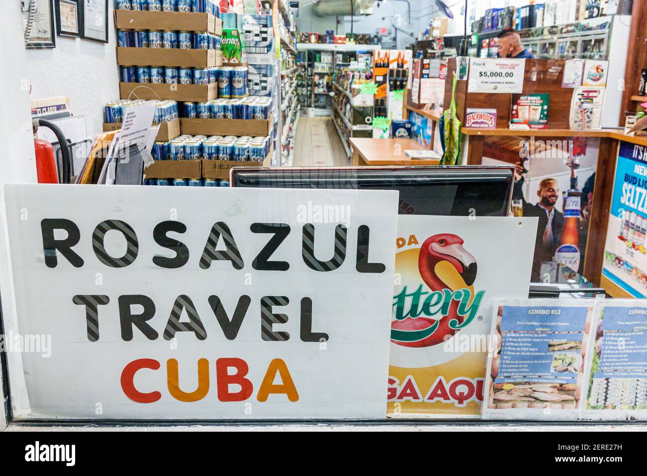 Miami Beach Florida,North Beach,local travel agency Cuban Cuba window ...