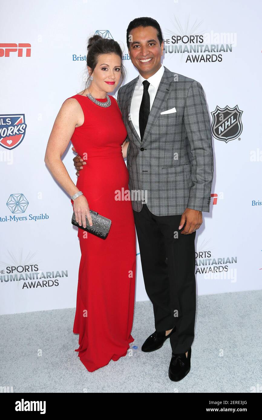 Kevin Negandhi and Monica Buchanan at the ESPN 2018 Sports Humanitarian ...