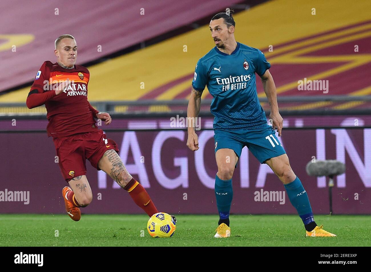 Rome, Lazio. 28th Feb, 2021. Zlatan Ibrahimovic of Milan in action ...