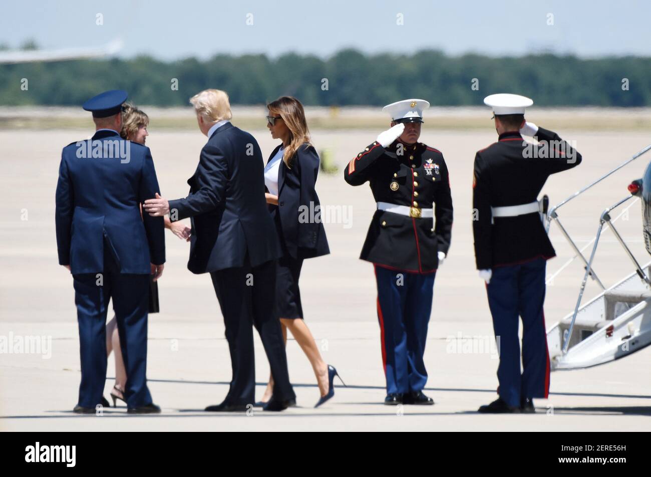 U.S. President Donald Trump and First Lady Melania Trump arrive at ...