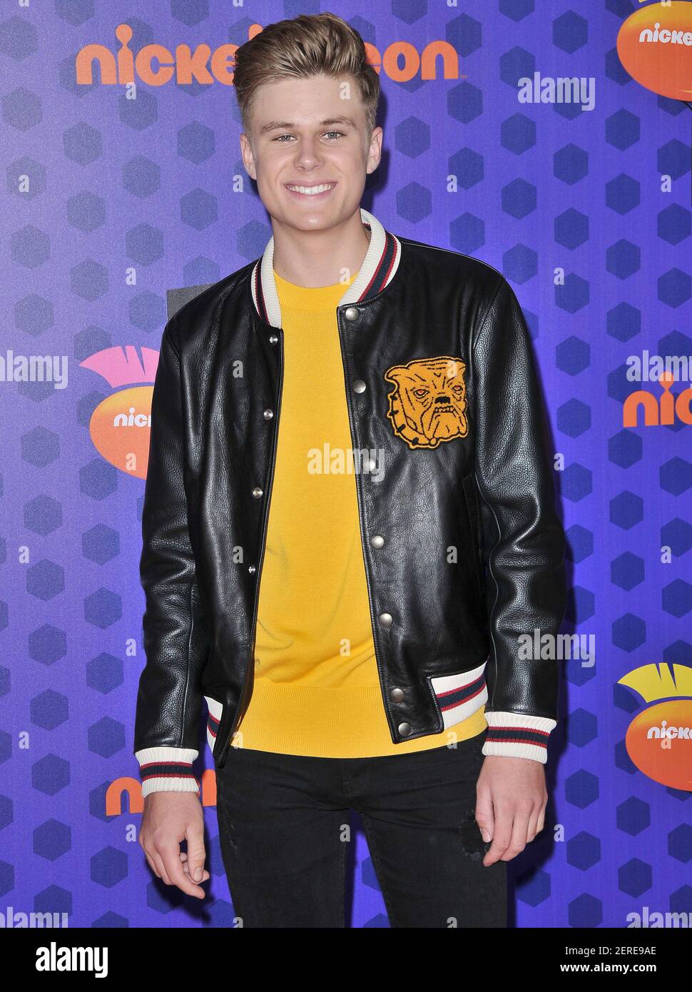Owen Joyner arrives at the Nickelodeon's Kids’ Choice Sports 2018 held ...