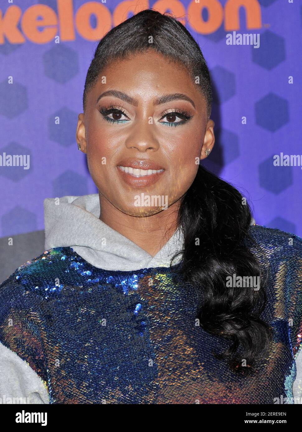 Jada Crawley arrives at the Nickelodeon's Kids’ Choice Sports 2018 held ...