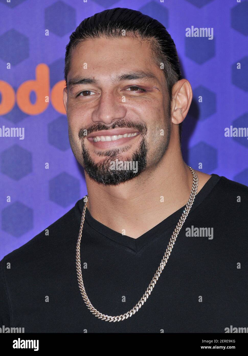 Roman Reigns arrives at the Nickelodeon's Kids’ Choice Sports 2018 held ...