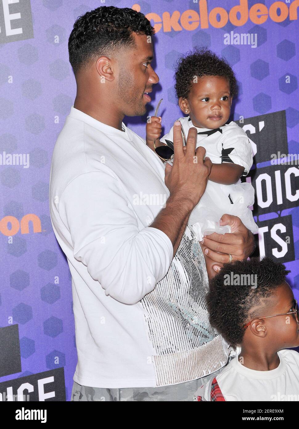 (L-R) Russell Wilson and Daughter Sienna Princess Wilson at the ...