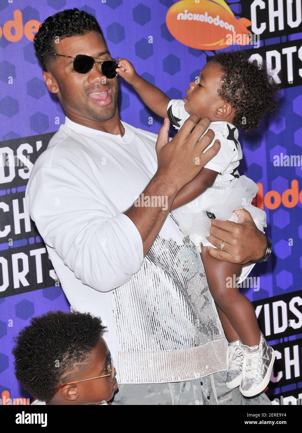 (L-R) Russell Wilson and Daughter Sienna Princess Wilson at the ...