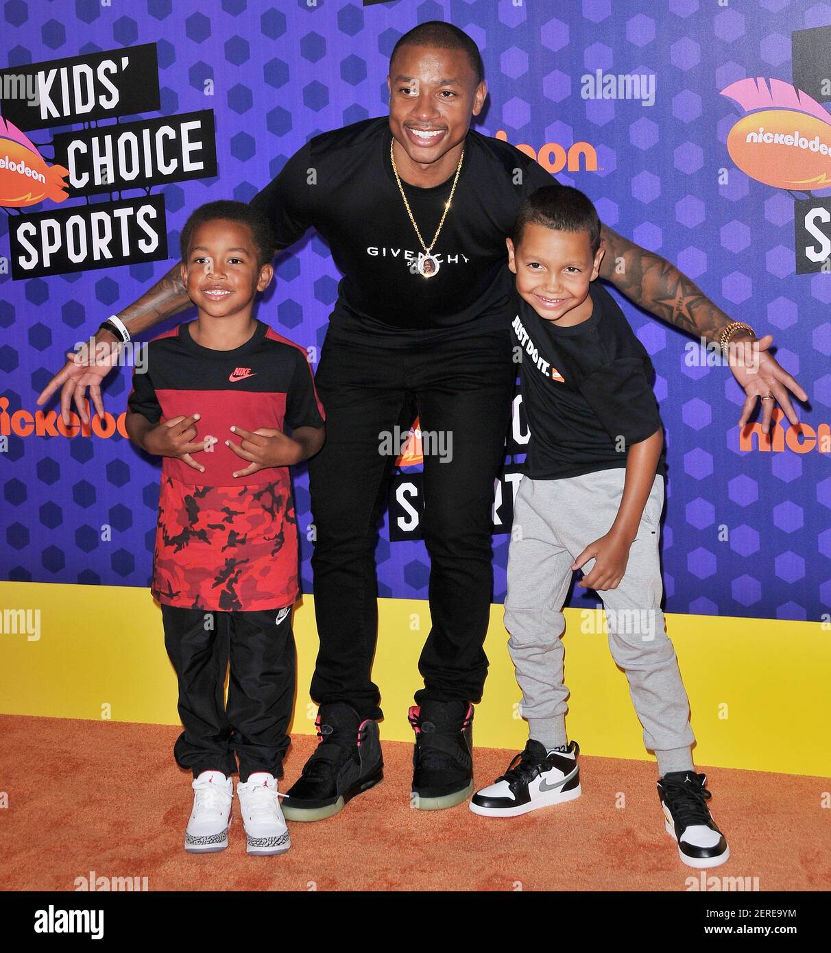 (L-R) James Thomas, Isaiah Thomas and Jaiden Thomas at the Nickelodeon ...