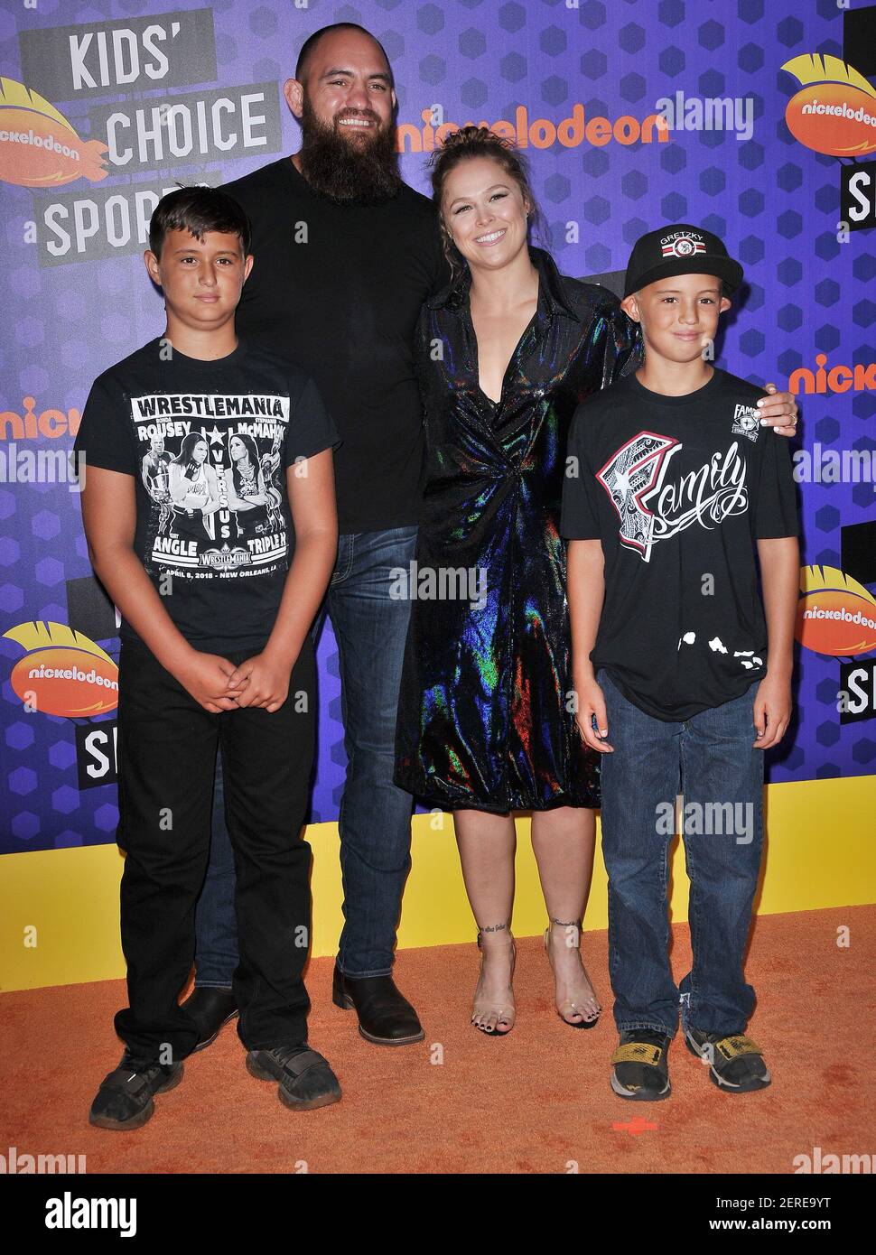 Travis Browne and Ronda Rousey at the Nickelodeon's Kids’ Choice Sports ...