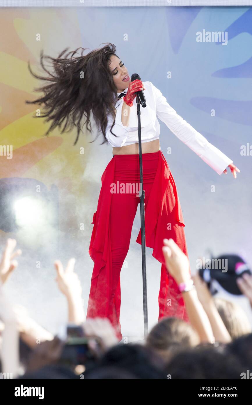 Pop star Camila Cabello performing on ABC's Good Morning America with ...