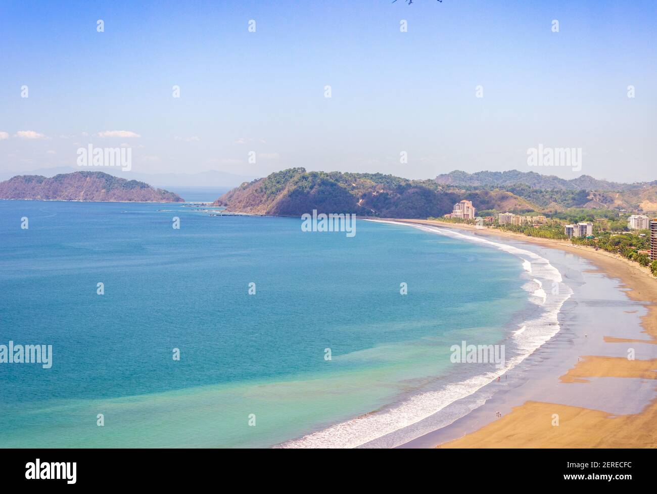 The view of Jaco Beach at Jaco, Costa Rica. The Pacific Ocean side of ...
