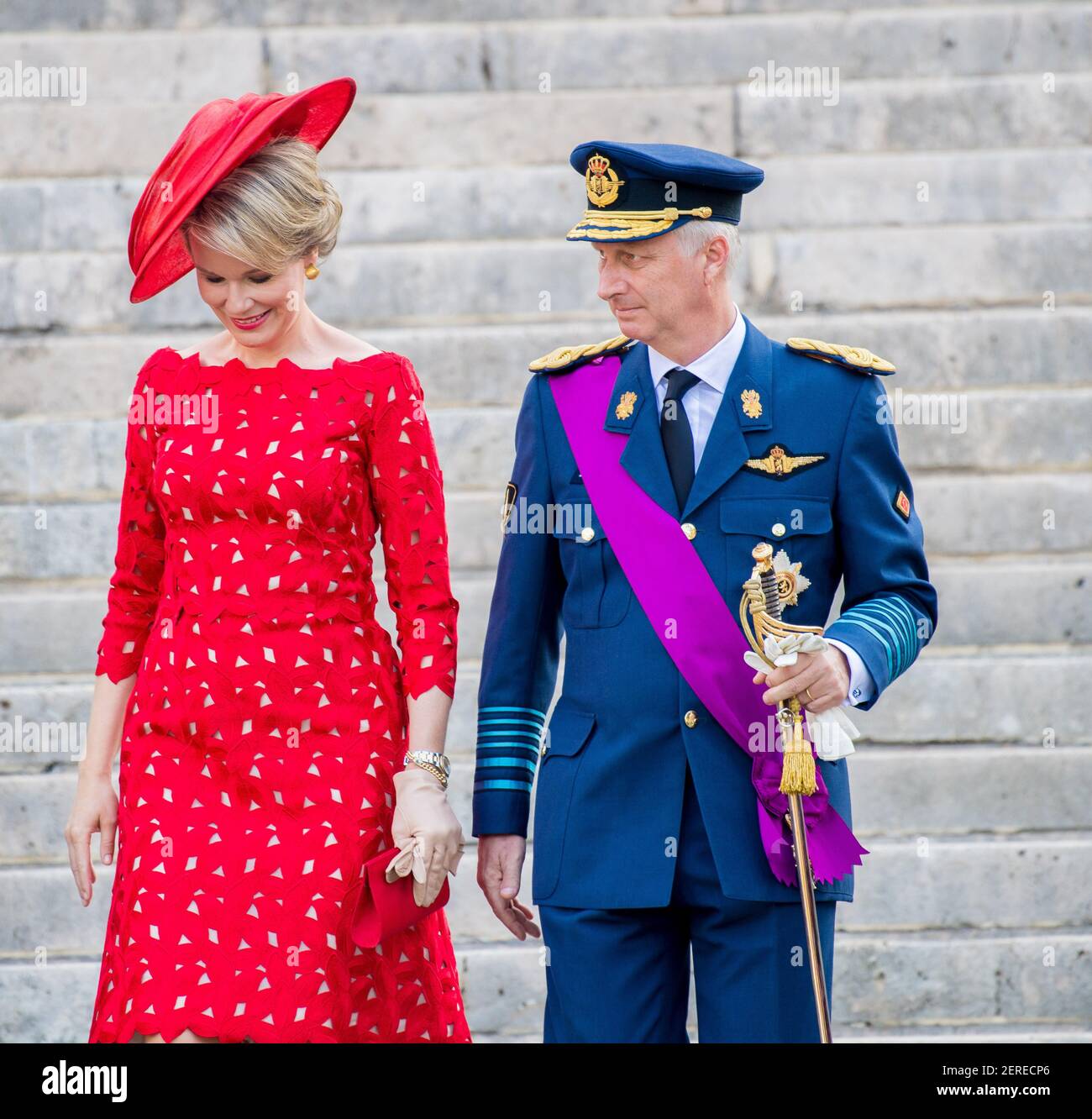 King Philippe and Queen Mathilde with their children Princess Elisabeth ...