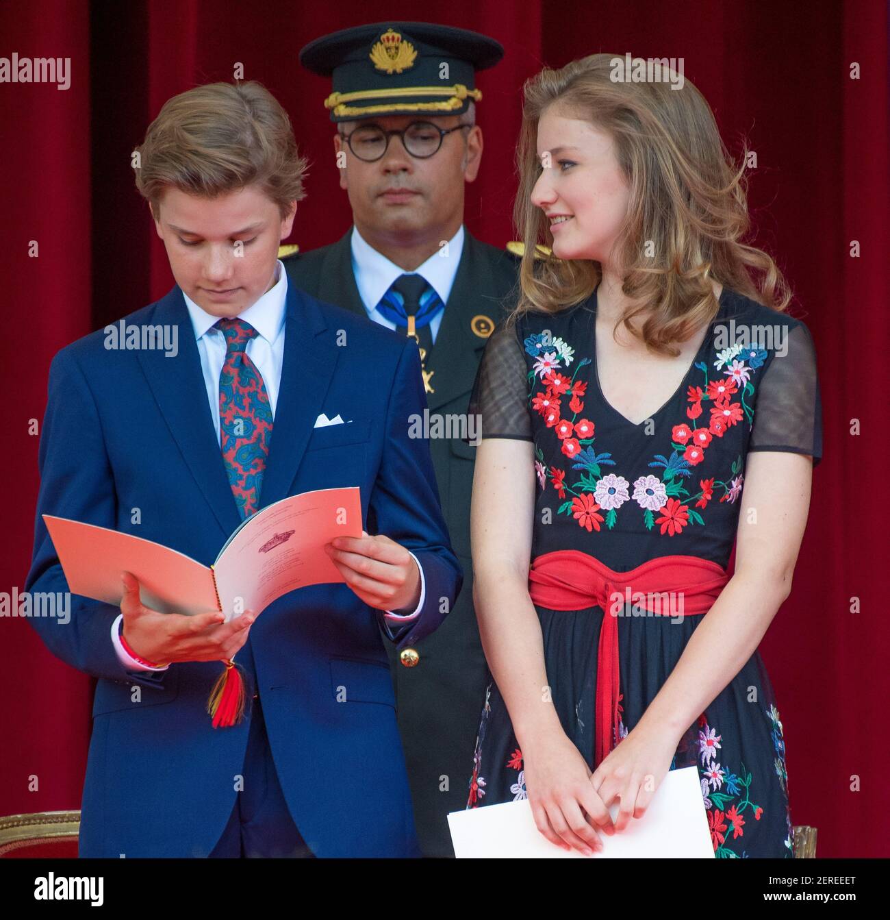 King Philippe, Queen Mathilde, Princess Elisabeth, Prince Gabriel ...