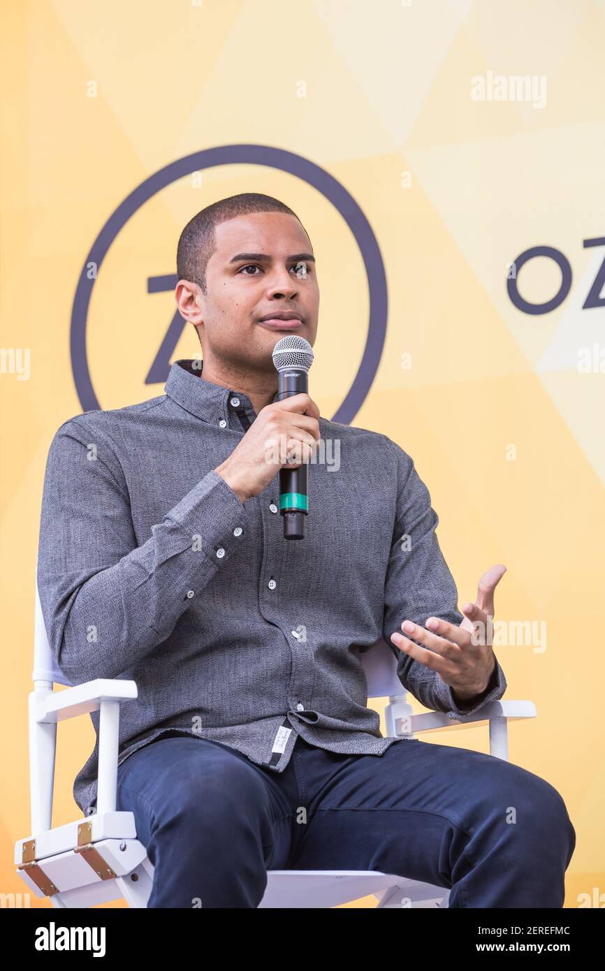 Ryan Williams speaks onstage during OZY FEST 2018 at Rumsey Playfield ...