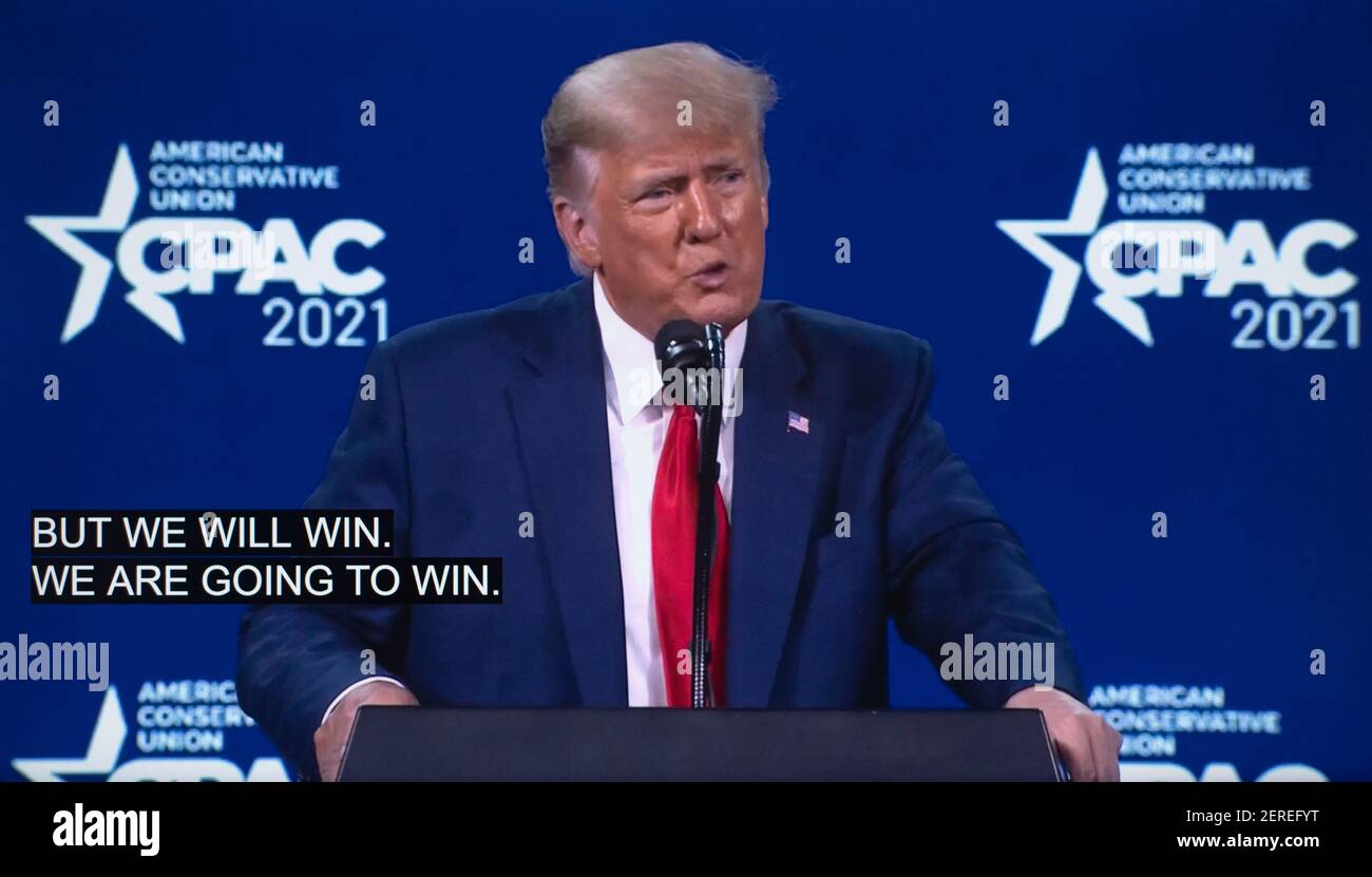 February 28, 2021, Orlando, Florida, USA - Former President DONALD ...