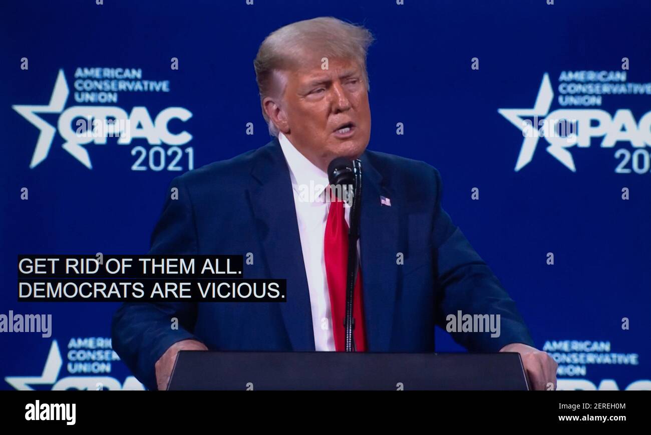 February 28, 2021, Orlando, Florida, USA - Former President DONALD ...