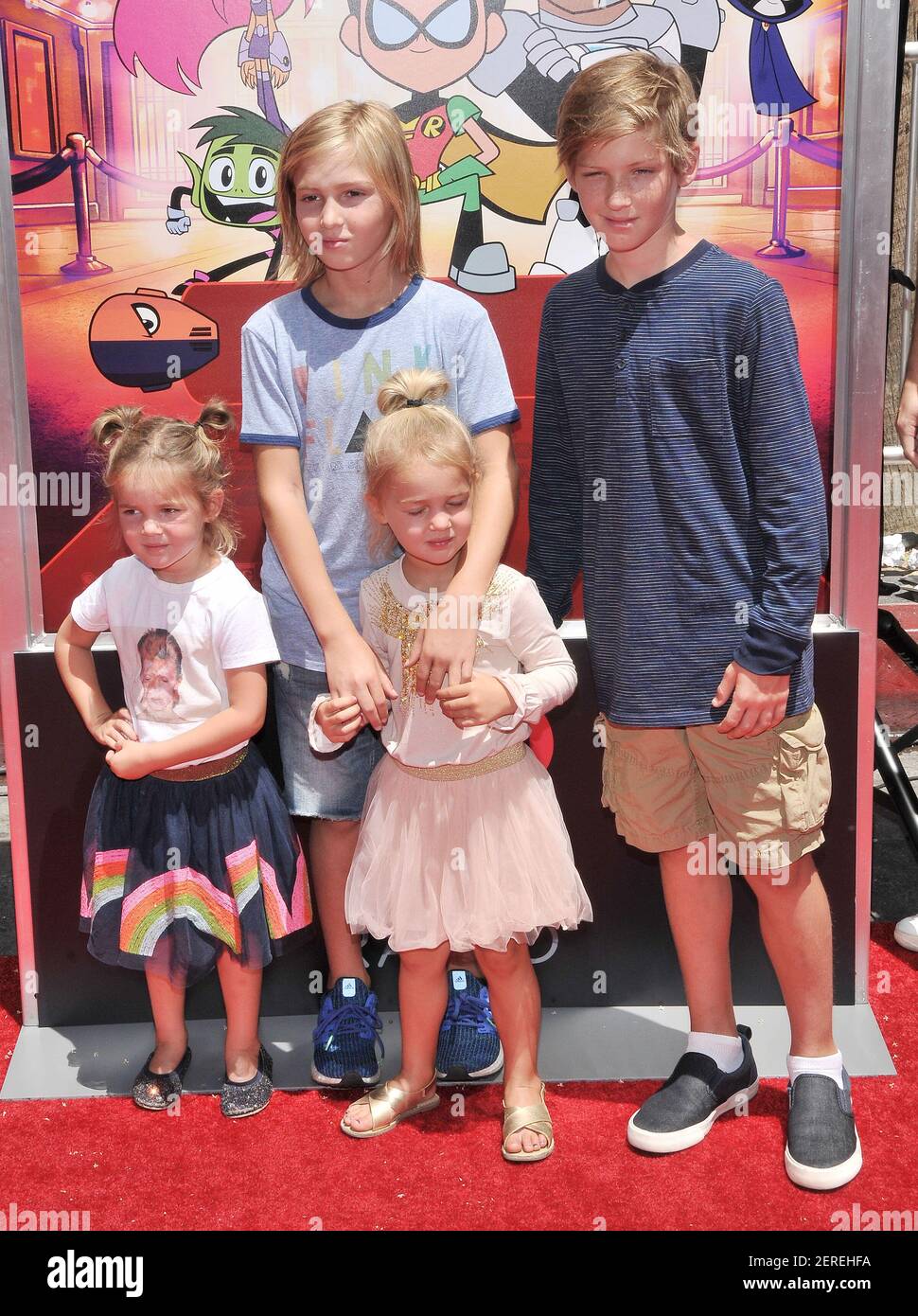 Stauffer Family arrives at the "Teen Titans Go! To The Movies" Los ...