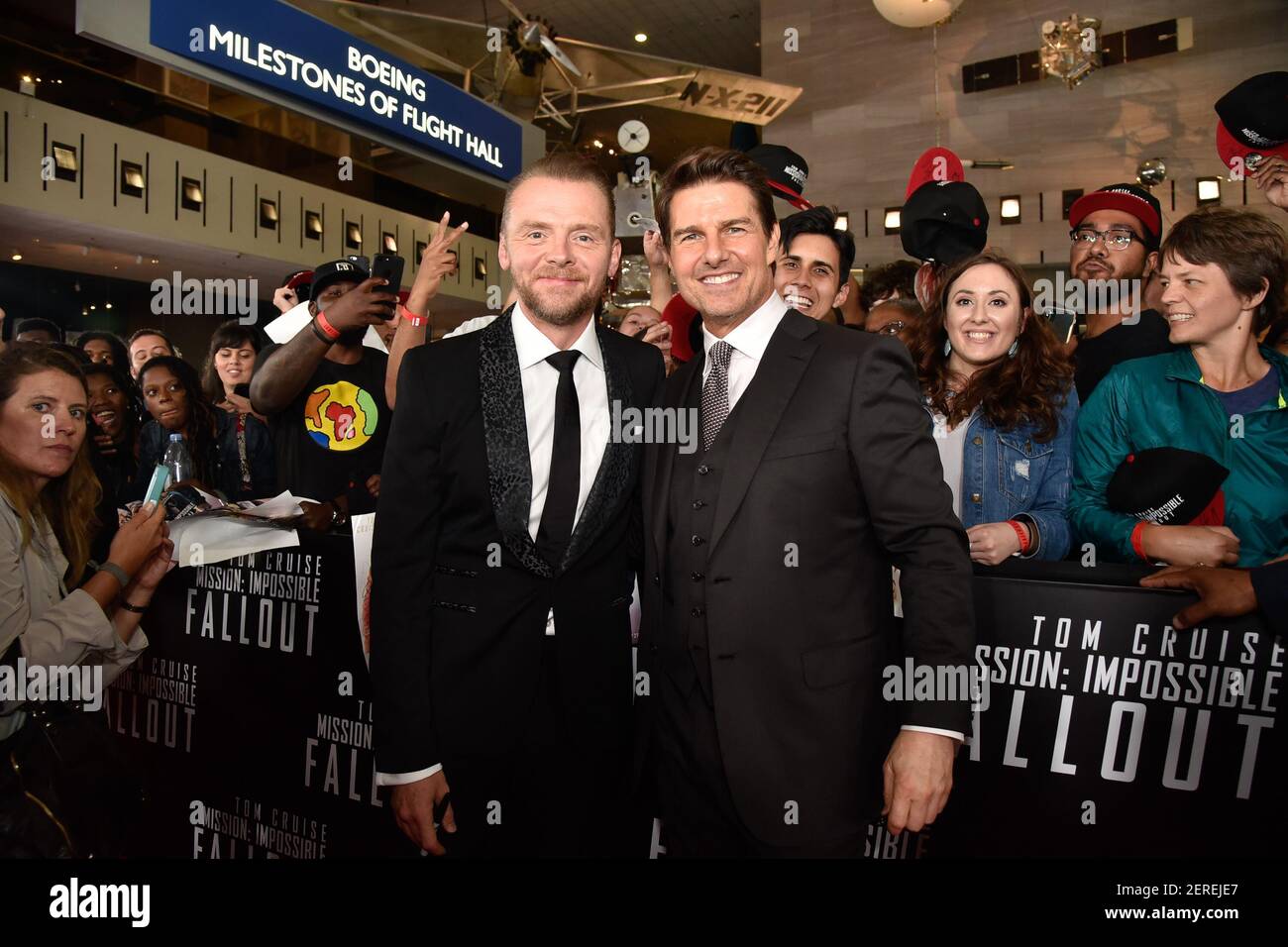 Actors Simon Pegg and Tom Cruise attend the "Mission: Impossible ...