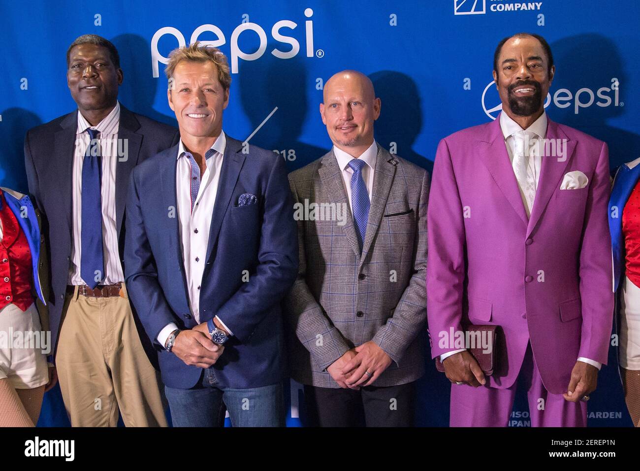 Larry Johnson, Ron Duguay, Adam Graves and Walt Frazier at Madison ...