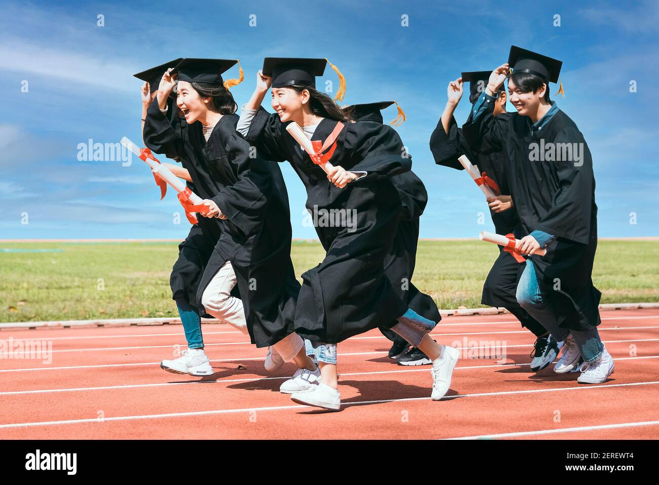 College Students Running On Campus High Resolution Stock Photography ...