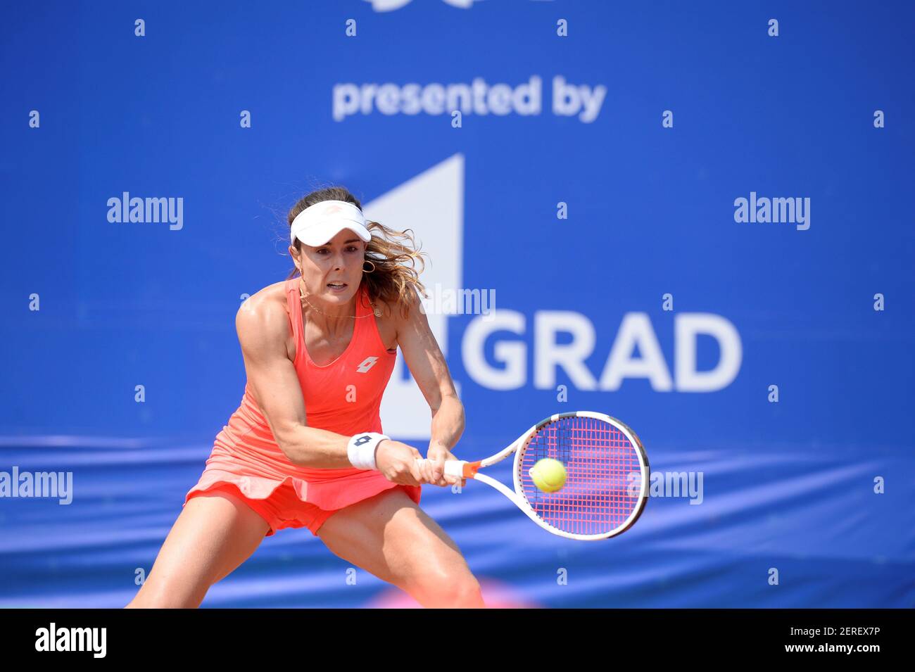 French tennis player Alize Cornet during the tournament. July 25, 2018 ...