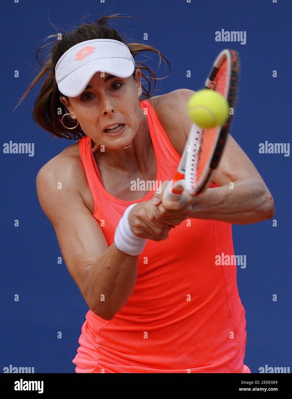 French tennis player Alize Cornet during the tournament. July 25, 2018 ...
