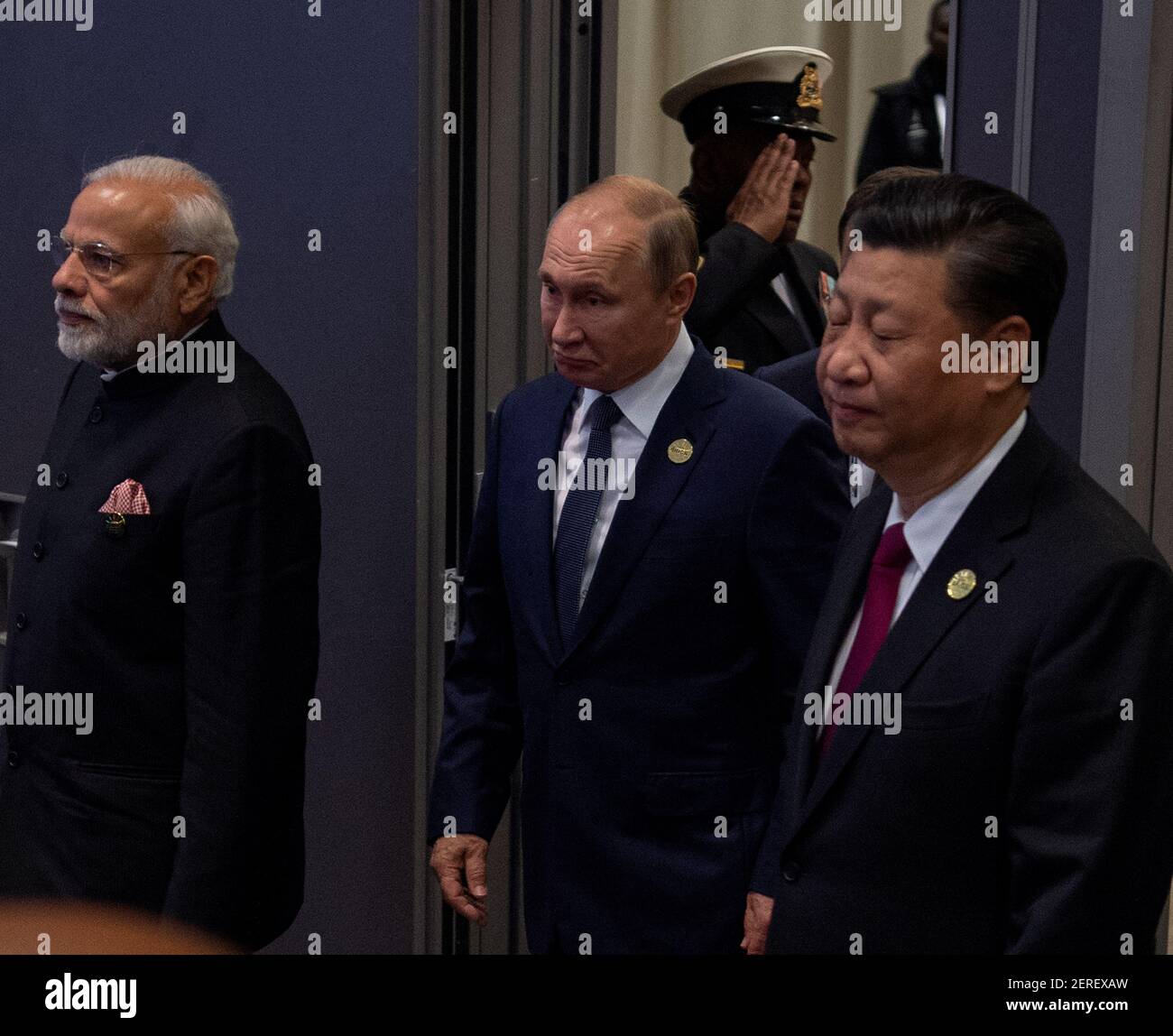 From left to right: Indian prime minister Narendra Modi, Russian ...