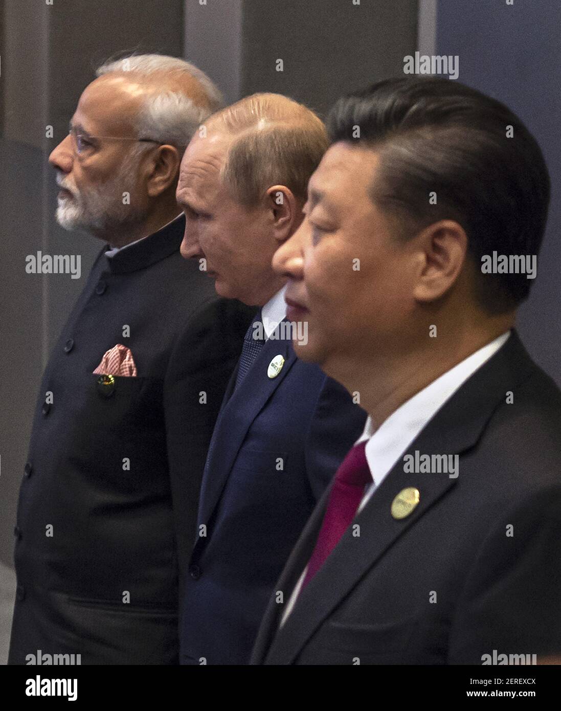 From left to right: Indian prime minister Narendra Modi, Russian ...