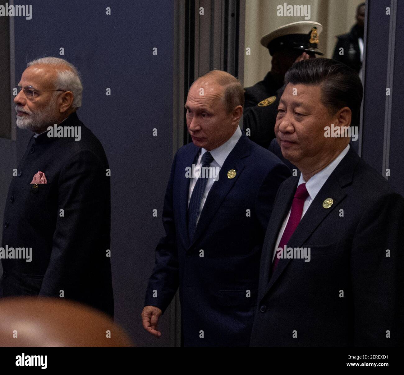 From left to right: Indian prime minister Narendra Modi, Russian ...
